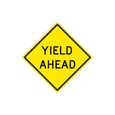 National Marker Co NMC Traffic Sign, Yield Ahead Sign, 24in x 24in, Yellow TM610K | Zoro